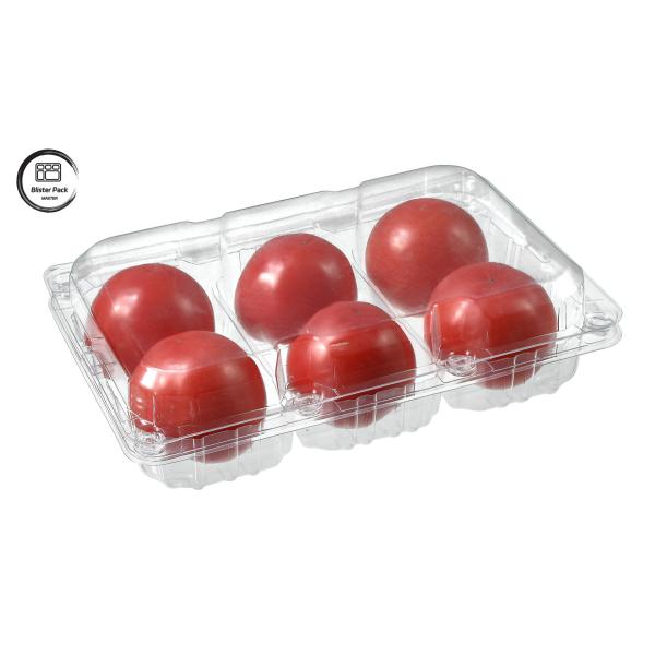 Quality Disposable Blister Tomato Disposable Fruit Container 6 Piece Rectangular Plastic for sale