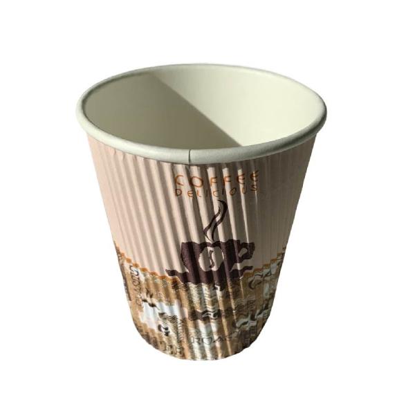 Quality Disposable 8 Oz Hot Cups PE Coating Triple Wall Personalised Takeaway Coffee Cups for sale