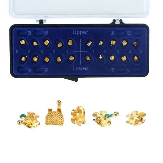 Quality Class II ALS Orthodontic Bracket Lingual Dental Golden Coated Brace Customized for sale