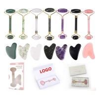 Quality Jade Stone Rose Quartz Face Body Roller Body Guasha Tool For Massage SPA Beauty for sale