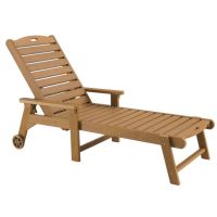 Quality Outdoor 4-Level Backrest Adjustment Sun Lounger for Plastic Wood Sunbed Chaise for sale