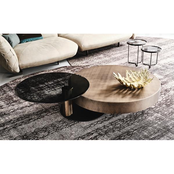 Quality Copper Glow Nordic Coffee Table Glass Side Table Elegant Contemporary for sale