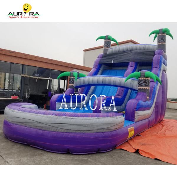 Quality Purple Giant Inflatable Water Slide Waterproof For Summer Fun for sale