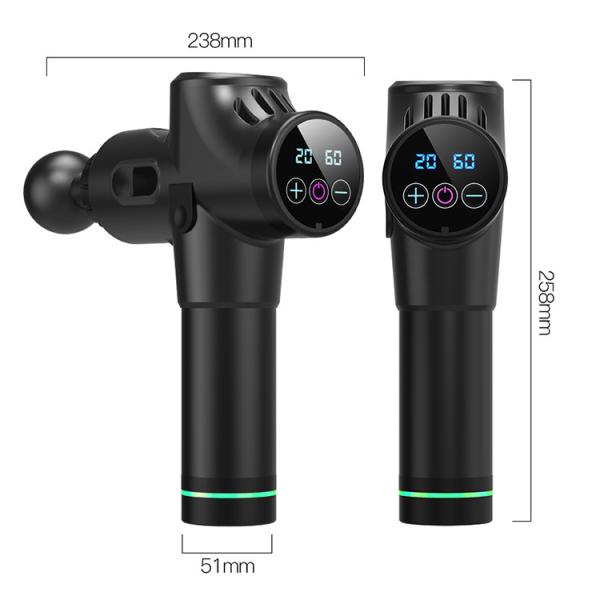 Quality ROHS Brushless Motor Handheld Massager Gun Cordless 30 Speeds LCD Touch Screen for sale