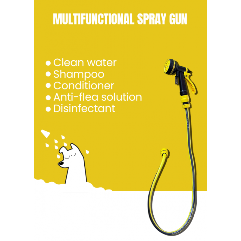 The shower head can dissolve the liquid and water in the tank and spray it out