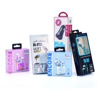 Quality Custom Hanging Headset Headphone Packaging Box With Window In Art Paper for sale