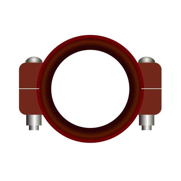 Quality ODM Round Rubber Gasket Two Bolt Couplings 125mm Red for sale