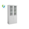 china Office Steel Storage Cupboards With Two Metal Handle Two Glass Door