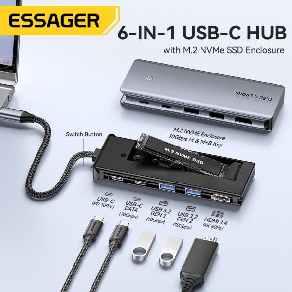 Quality USB C Docking StationSSD USB Hub For Laptop 18cm Cable for sale