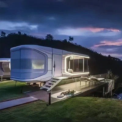 Quality Portable Camping Capsule Villas Maison Prefabriquee Casas Prefabricadas for sale