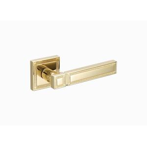 Quality Chinese Style Gold Luxury Interior Door Handles , Double Wood Door Lever Set for sale