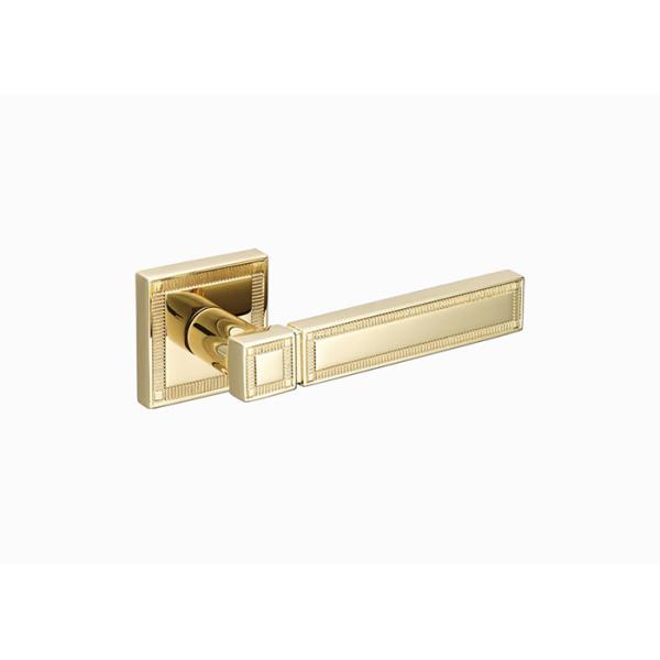 Quality Chinese Style Gold Luxury Interior Door Handles , Double Wood Door Lever Set for sale