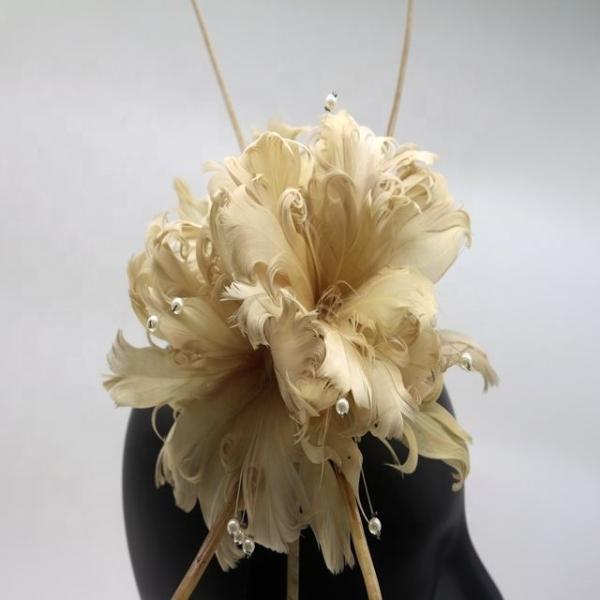 Quality Easter Occasion 15x30cm Feather Fascinator , Curly Goose Flower Feather for sale