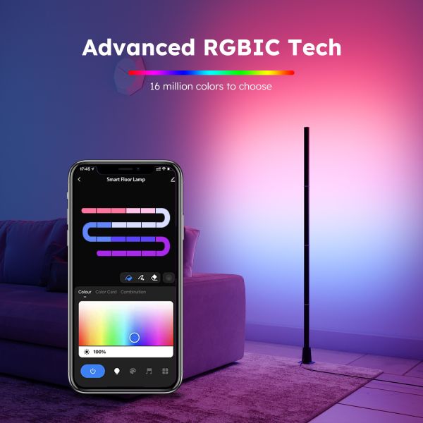 Quality Decorative Floor Lamp Ambient Light RGB Dimmable For Home Corner 1.5M Height for sale