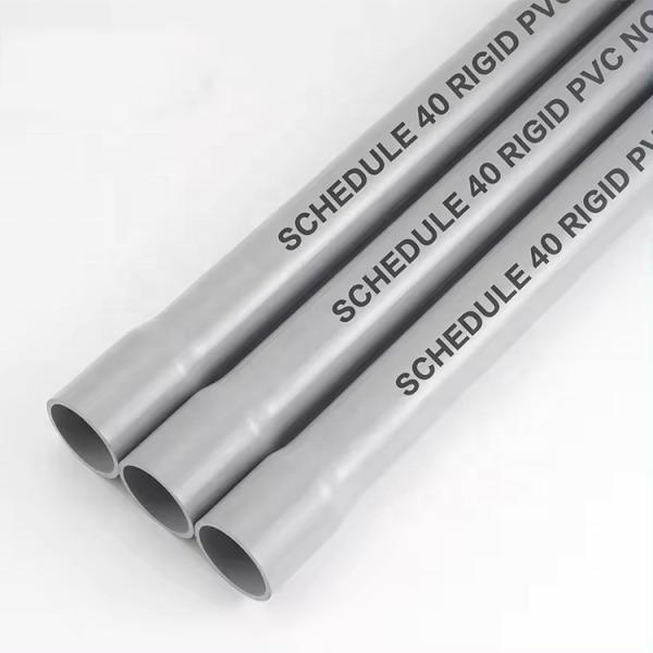 Quality Length 10ft Schedule 40 Standard Grey PVC Conduit Pipe Wire Electrical Bell End 1