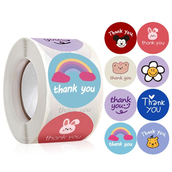 Quality Cute Cartoon Animals Adhesive Thank You Sticker Labels For Teachers Appreciation for sale