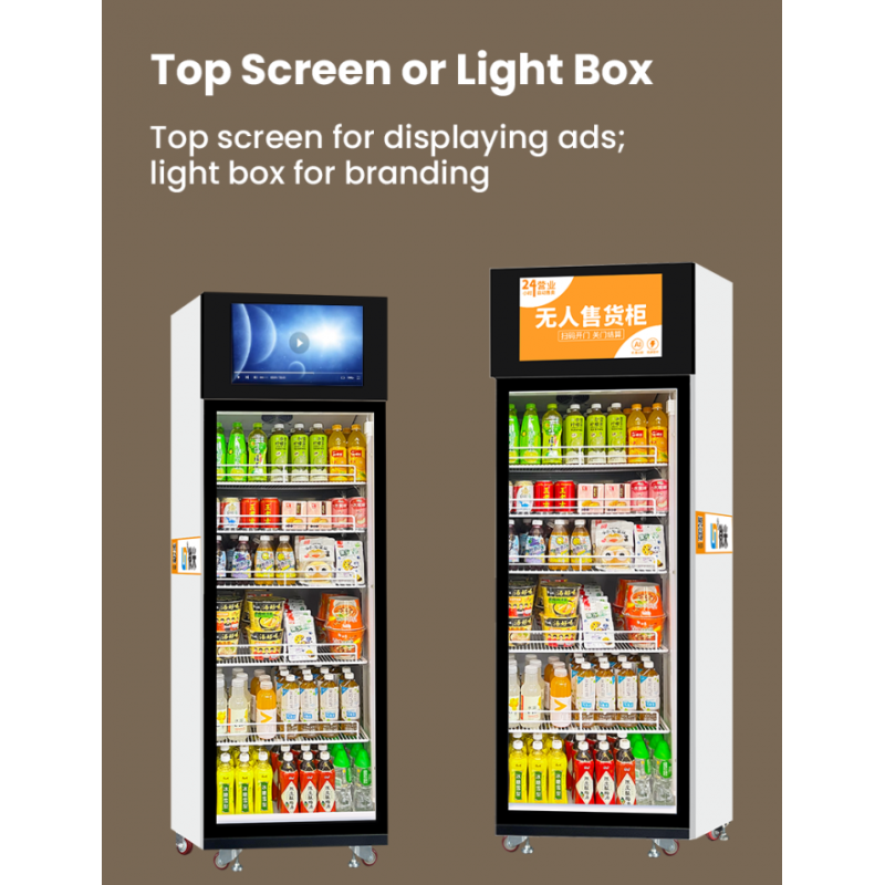 Intelligent Algorithm AI-Powered Vending Machine For Snacks Drinks Fresh Food Fruits Grab And Go Fridge 10