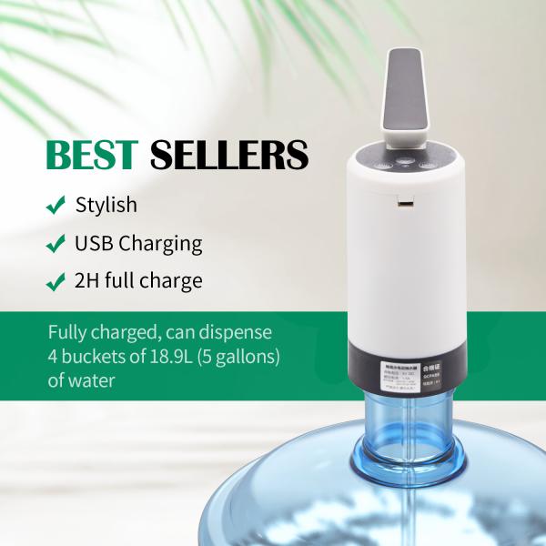 Quality White Black Hand Water Dispenser Pump Automatic Free Standing 800mah for sale