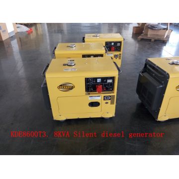Quality Key Start Soundproof Small Diesel Generators Air Cooled Three Phase KDE8600T3 for sale