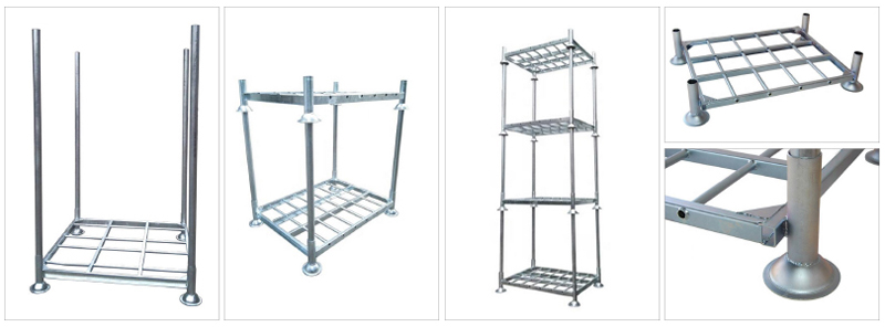 Round Post Pallet Stacking Rack