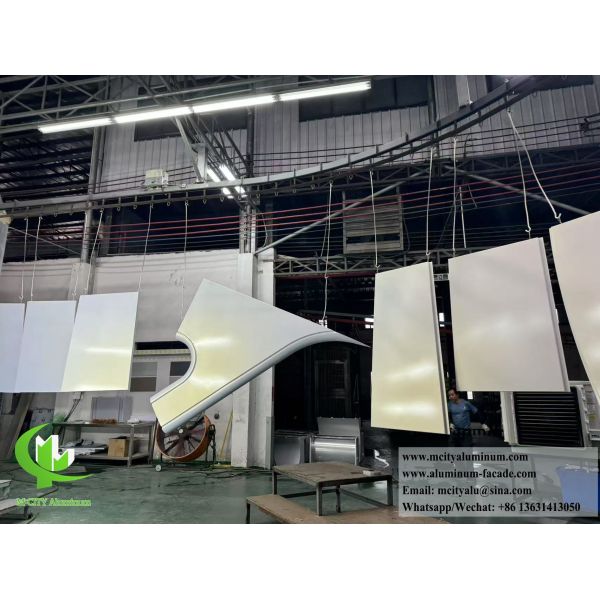 Quality Powder Coated Double Curved Metal Facade with Customizable RAL Colors and CNC for sale