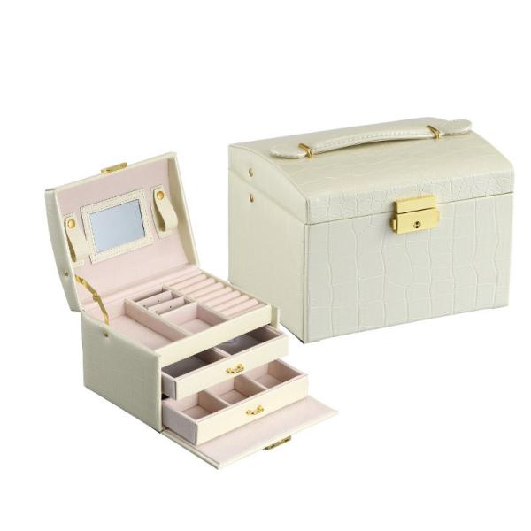 Quality Accepable OEM/ODM Fashion Suit Travel Jewelry Boxes with Large Storage in Pu Leather for sale