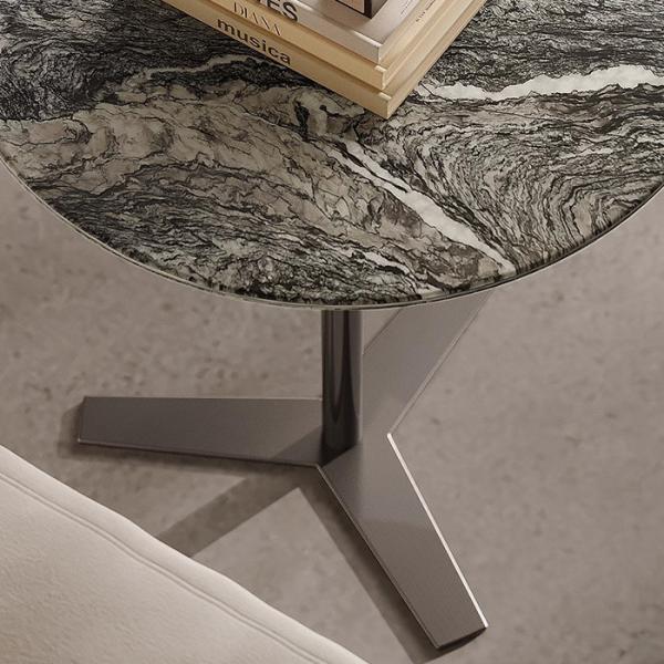 Quality Marble Top Stainless Side Table Bedroom Stainless End Table for sale