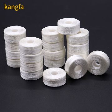 Quality 75D/2 Size L 144pcs/Box High Tenacity Polyester White Black Machine Bobbin for sale