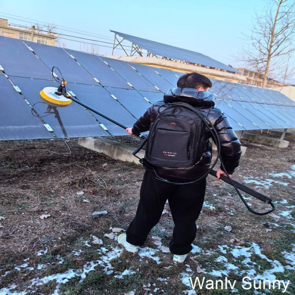 Quality 30-Day Return Refunds Electric Solar Panel Cleaning Brush Machine with Single for sale