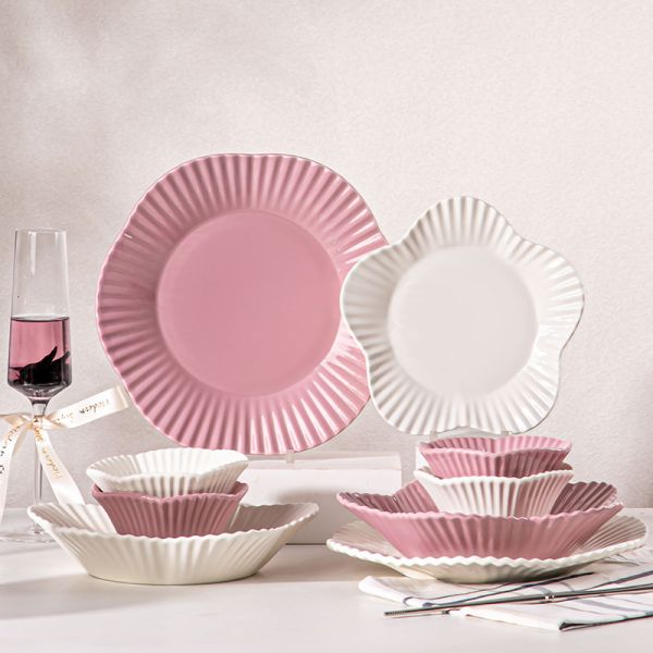 Quality 12 Person Party Tableware Table Decorations 16 Pcs Ceramic Dinner Set Nordic Porcelain for sale