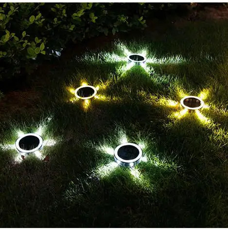 Quality Outdoor Solar Stair Step Deck Lighting with 90lm/w Efficiency Led Round Ground for sale