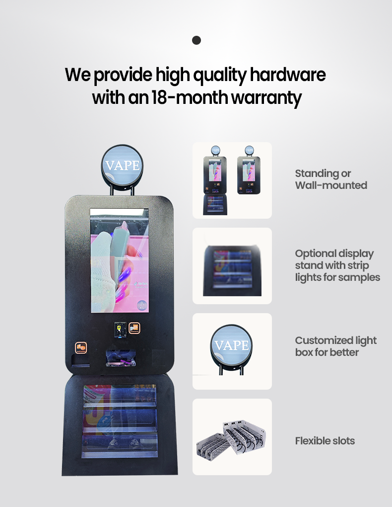 Standing Hanging 300 pcs Big Capacity Vending Machine with Nayax Card Reader Age Checker