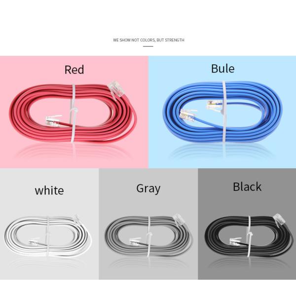 Quality Shielded RJ11 Coiled Telephone Cable 4P4C 24AWG Black PVC for sale