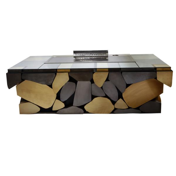 Quality Custom Rectangular Hibachi Grill Table with Ventilation System for sale