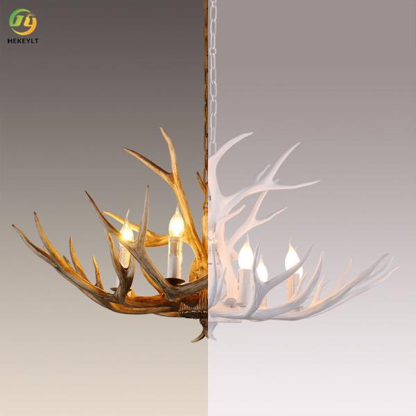 Quality E14 Rustic Deer Antler Chandelier Lighting 8 Light Large Resin for sale