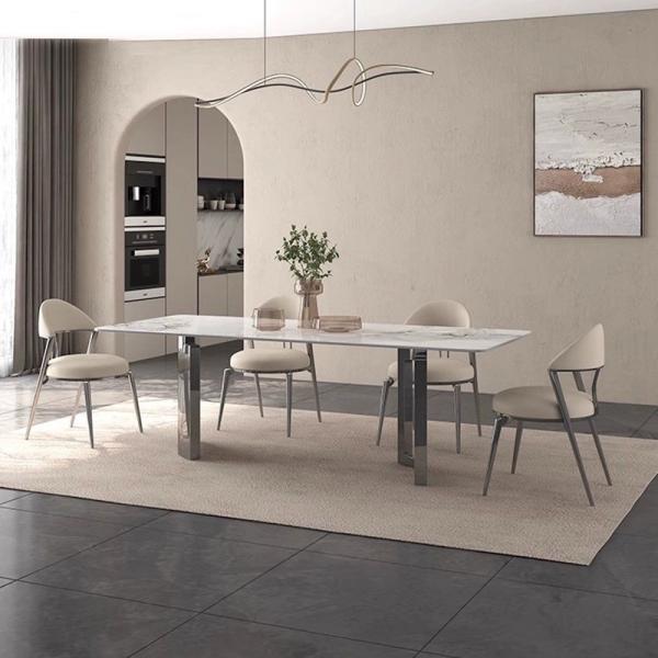 Quality Modern Fashion Stainless Steel Marble Banquet Hall Wedding Table for sale