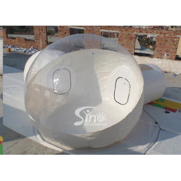 Quality Outdoor hemisphere transparent inflatable camping bubble tent with 2 capsule for sale
