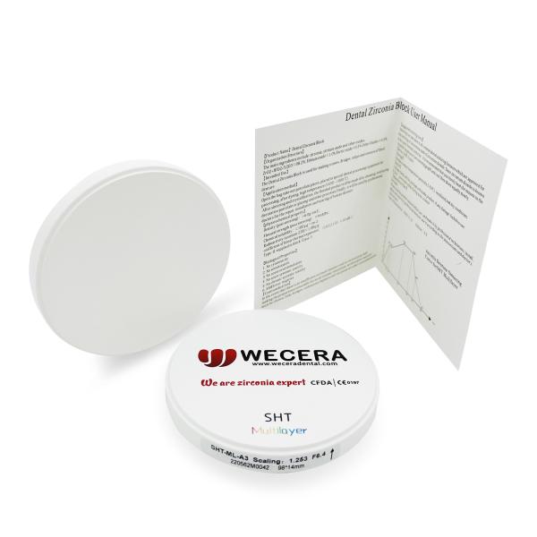 Quality Open System SHT Multilayer Zirconia Disc CAD CAM Full Contour Zirconia for sale