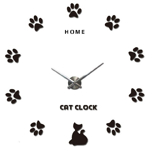 Quality Cute Cat Claw Wall Art Clock 3D Large Vintage Style Wall Clocks for sale