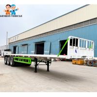 China 3 axles container flat bed semi trailer with twist locks factory