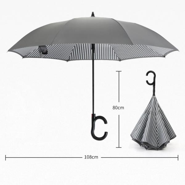 Quality Straight Umbrella 8K 23inch 190T Pongee Inverted Double Layer C Handle Manual for sale