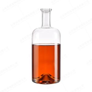 Quality 750ml Custom Tequila Liquor Glass Bottle For Wine With Wooden Stopper for sale
