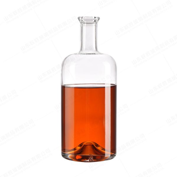 Quality 750ml Custom Tequila Liquor Glass Bottle For Wine With Wooden Stopper for sale