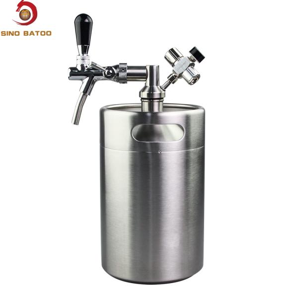 Quality SUS304 Pressurized Mini Keg Adjustable Flow , 5L Pressurized Growler Tap System for sale
