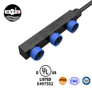 Quality 1 In 3 Out 2 Pins 8.5mm M15 Waterproof F Connectors for sale