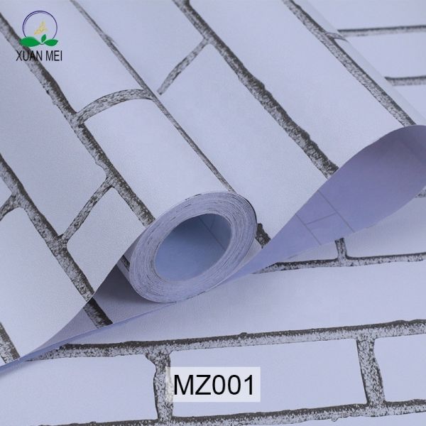 Quality Apartment Decoration Self Adhesive 3D Wallpaper 5M Roll White Brick Pattern for sale
