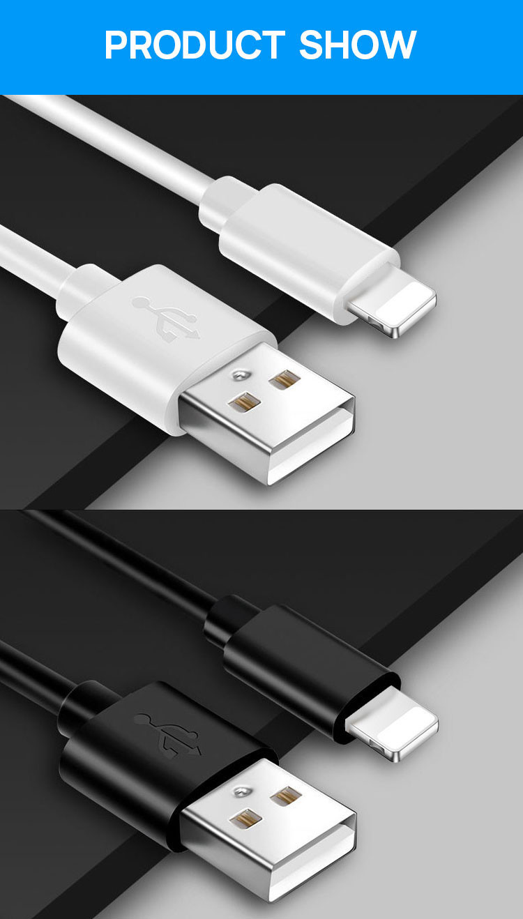 Quality TPE PVC 3ft 6ft IPhone Charger Cable 2.4A For Apple IPhone for sale