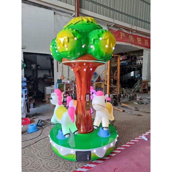 Quality 3 Players kids ride Carousel Merry mini Tree amusement game machine for sale