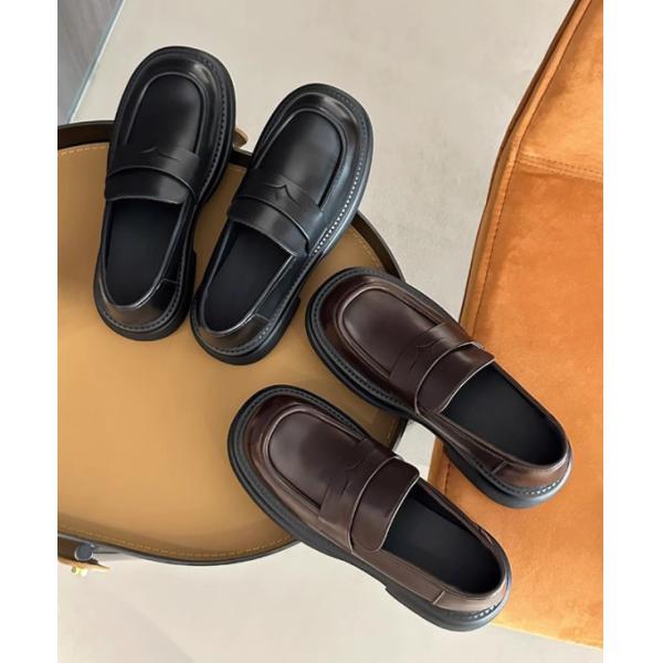 Quality Retro Small Lacquer Leather School Shoes Versatile Thick Soled Loafers for sale