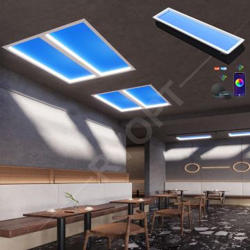 Quality Artificial Daylight Faux Skylight Panels 100W Ceiling Recessed Mounted Dimmable for sale